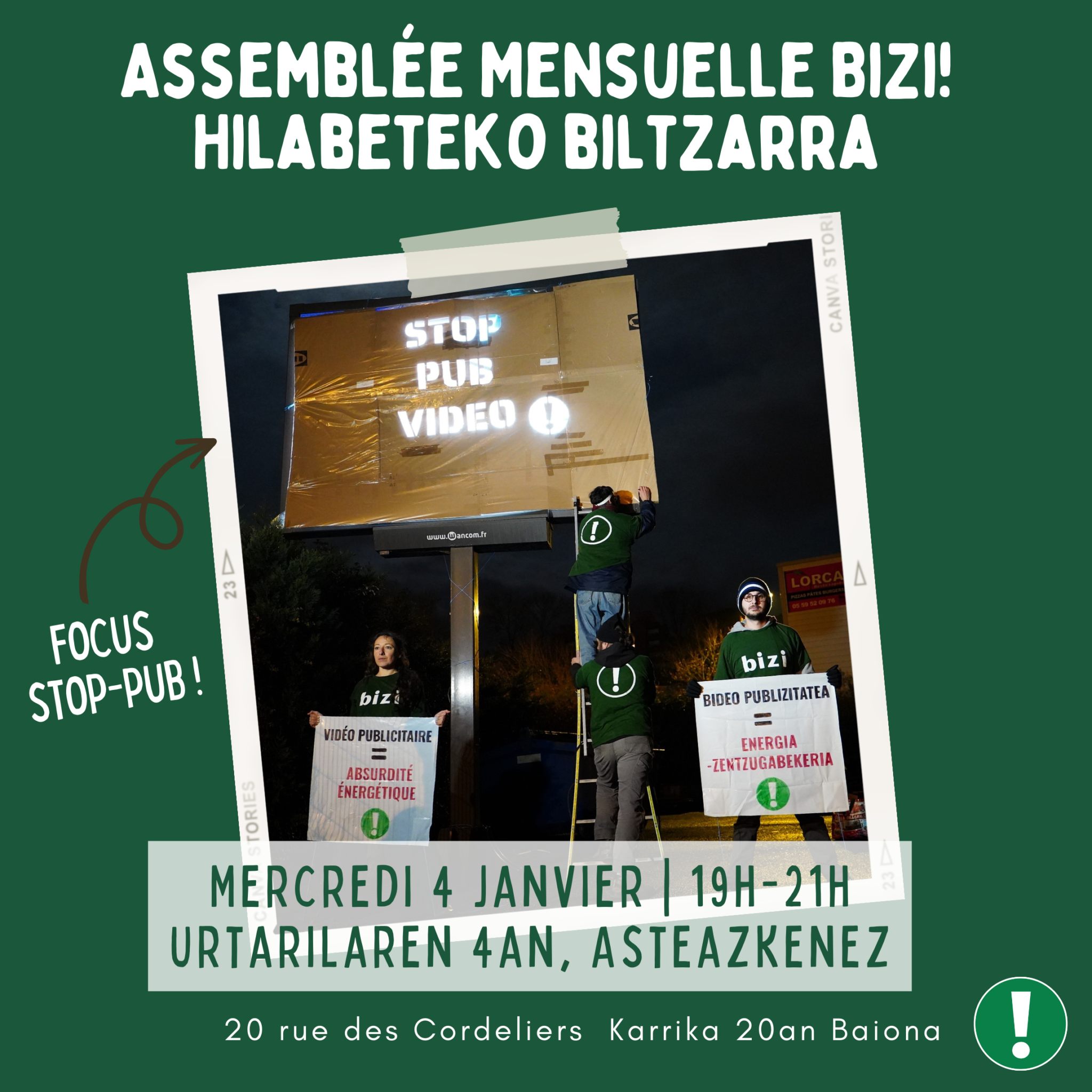 Assemblée Mensuelle 4 janvier 2023 – Ordre du jour – Bizimugi